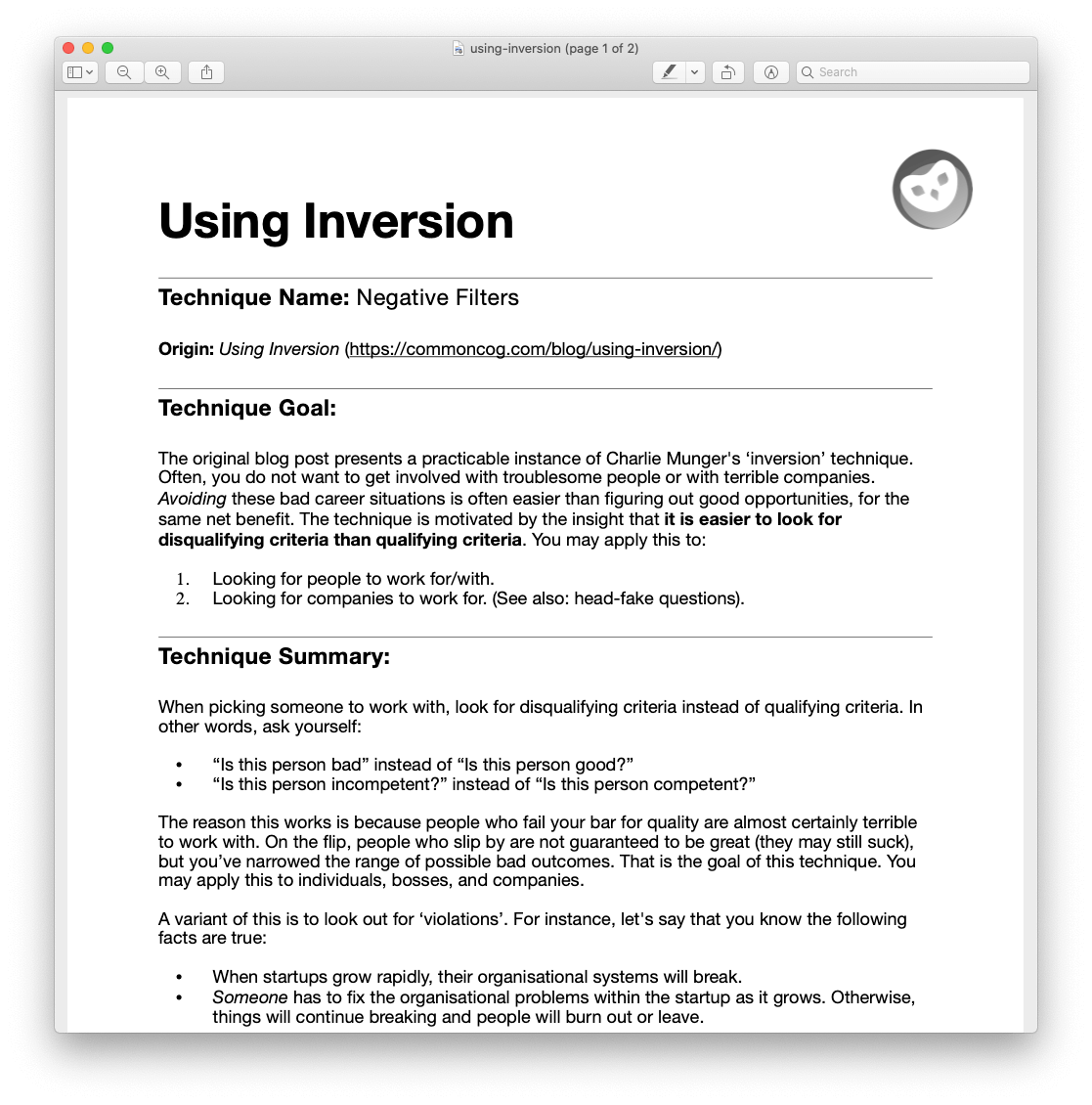 Commoncog Action Sheets Commoncog Commoncog Action Sheets Commoncog